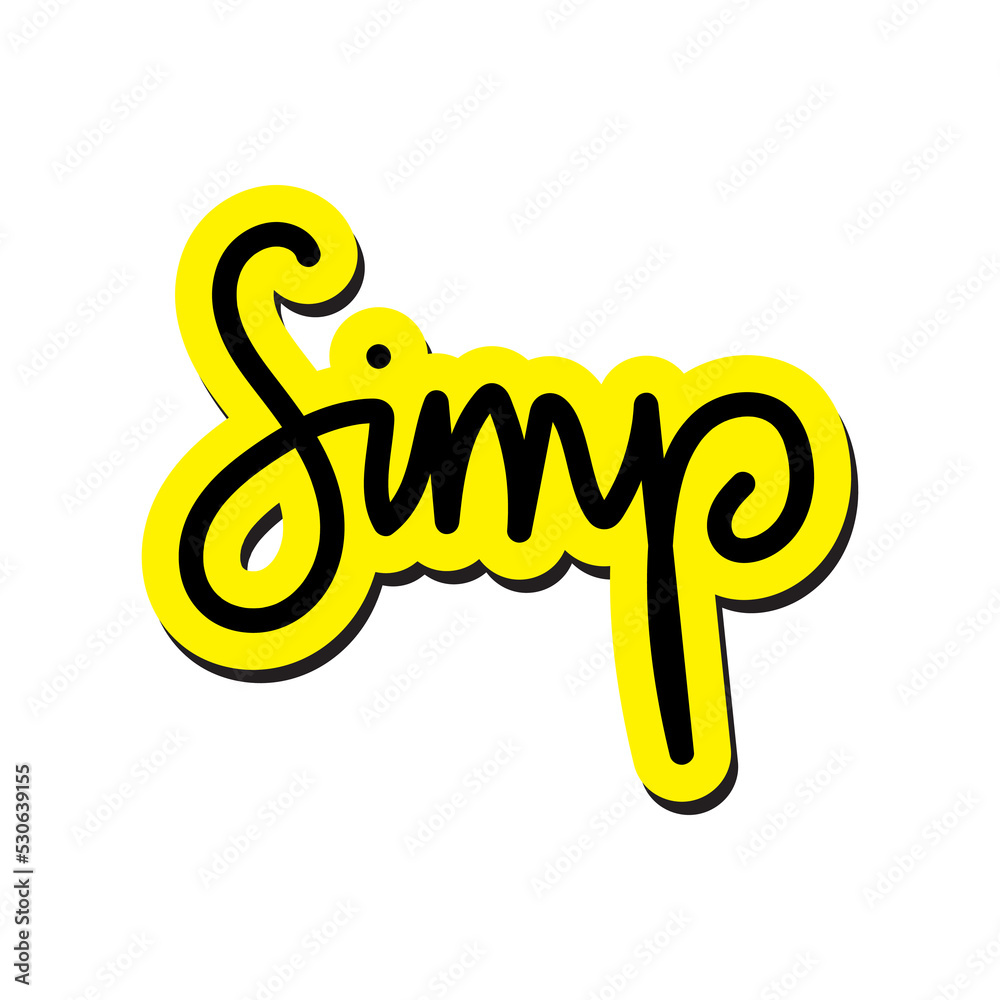 Simp, Gen Z's Slang Word Sticker in EPS Vector Stock Vector | Adobe Stock