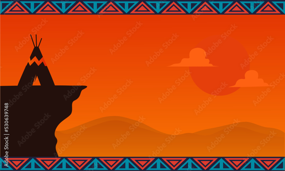 Native American Heritage Day Background Design with Netagive Space ...