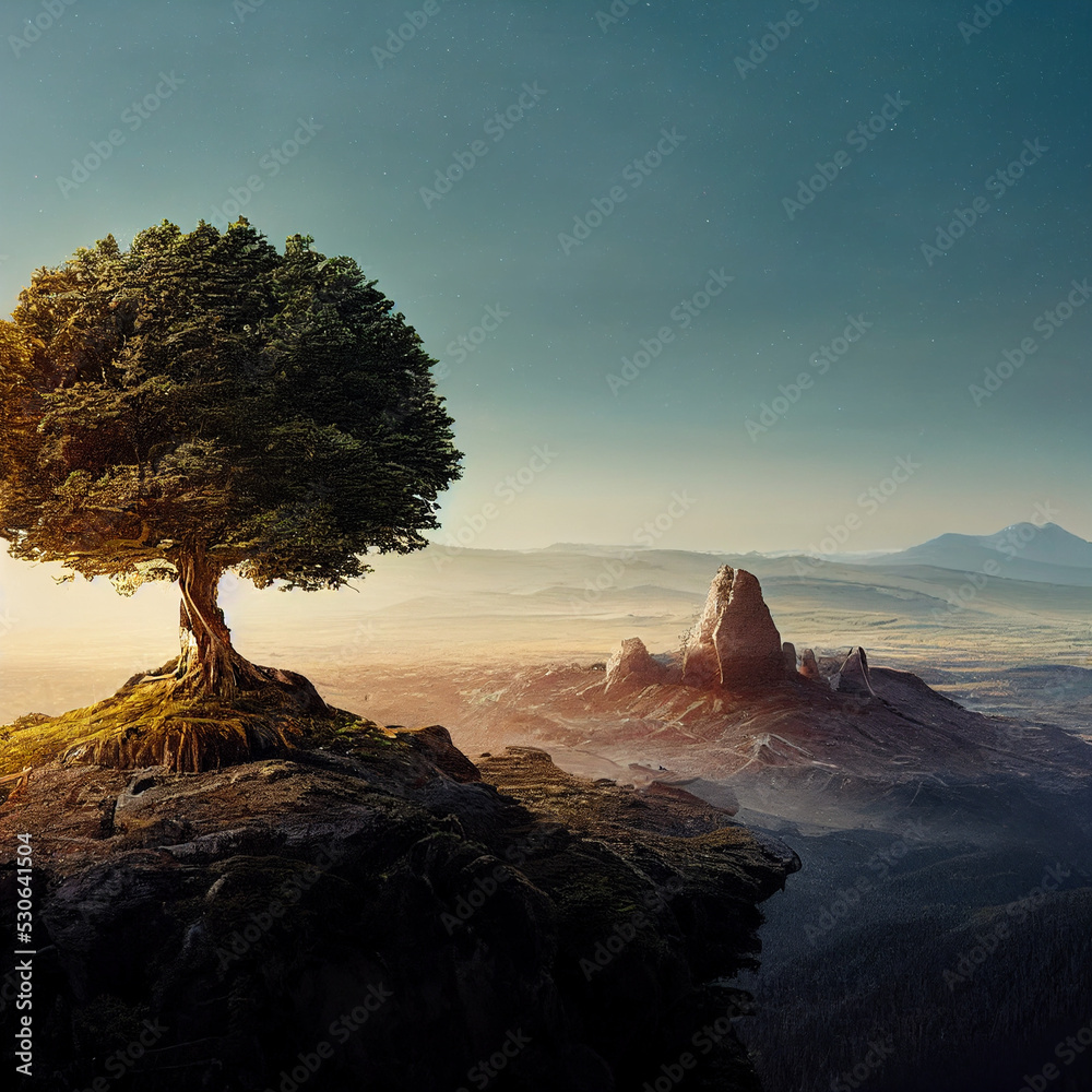 Yggdrasil the World Tree, Mythology, Root of Creation Stock ...