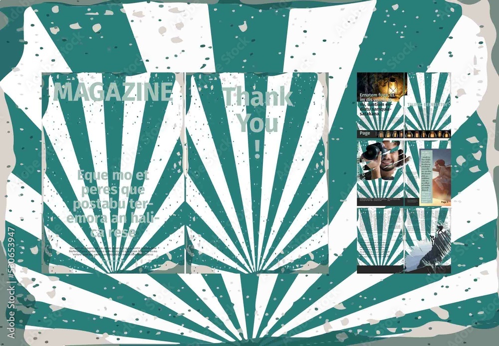 Magazine Layouts with Vintage Backgrounds Stock Template | Adobe Stock