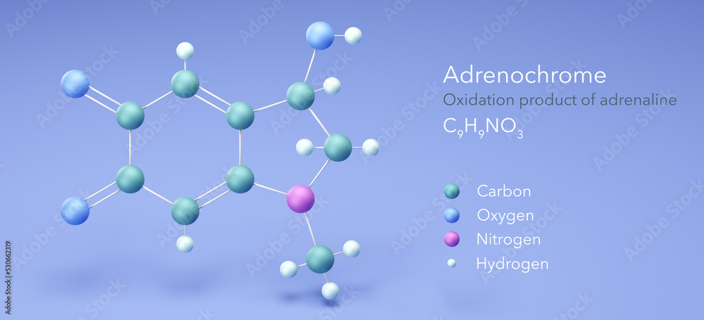 adrenochrome, molecular structures, 3d model, Structural Chemical ...