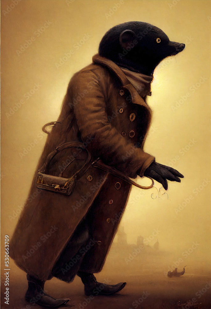 illustration of a mole wearing a brown suit. Stock Illustration | Adobe ...