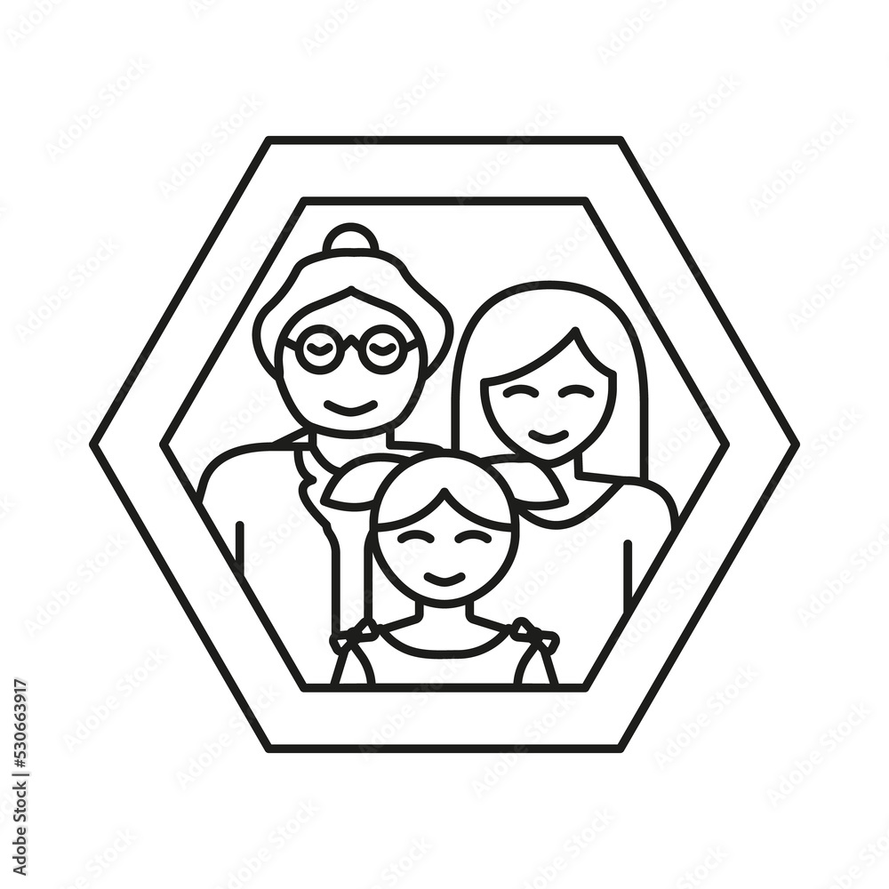Grandma, mother, daughter concept line icon. Simple element ...