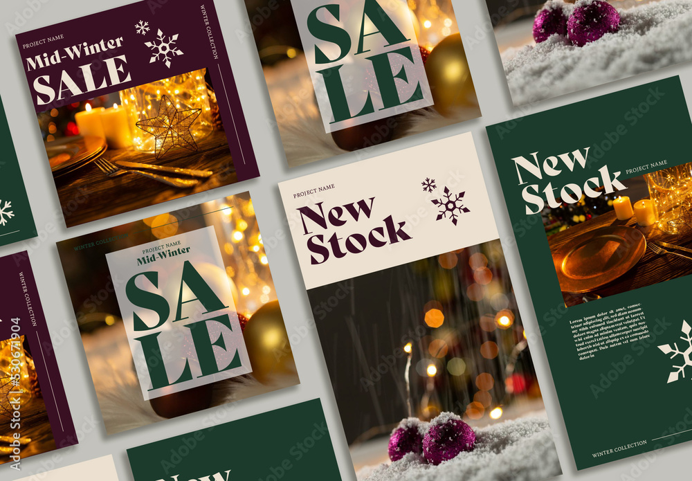 Winter Social Media Ad Stock Template | Adobe Stock