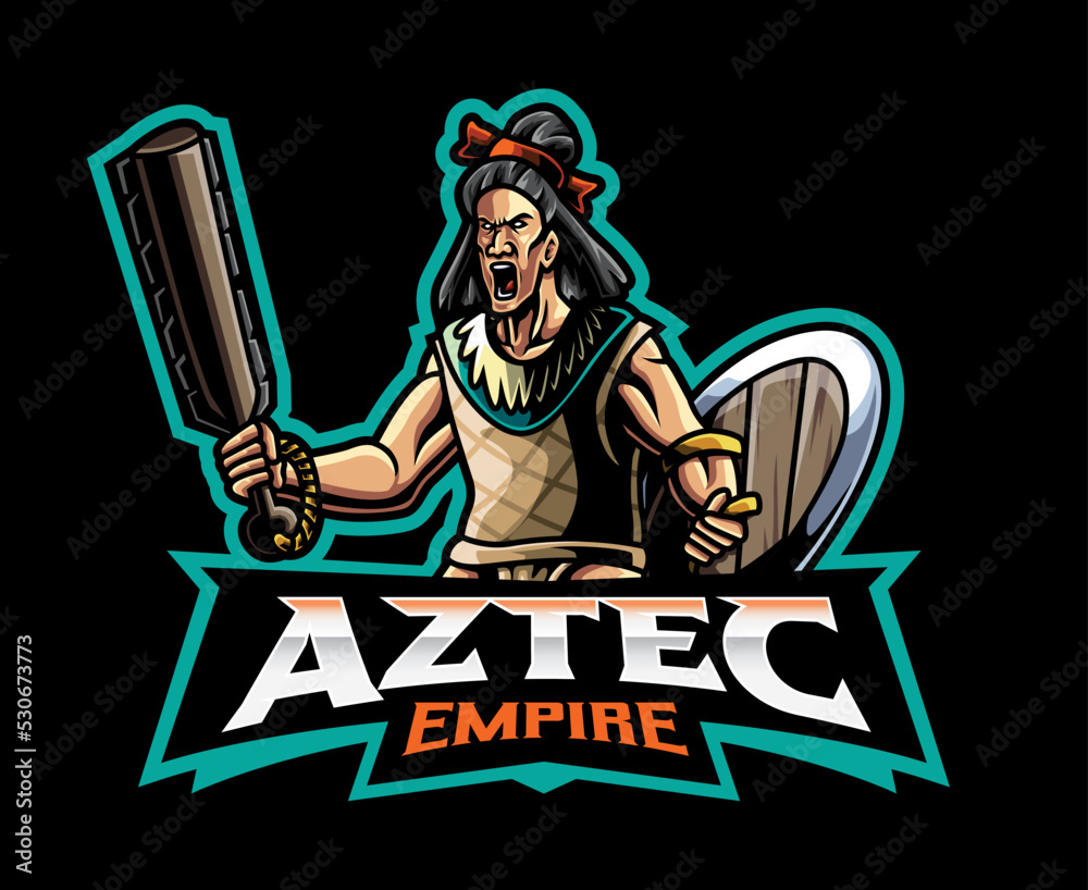 Aztec empire mascot logo design Stock Vector | Adobe Stock