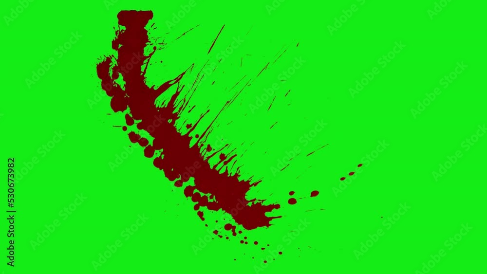 Vidéo Stock Three different animations of Blood spatter on a green ...