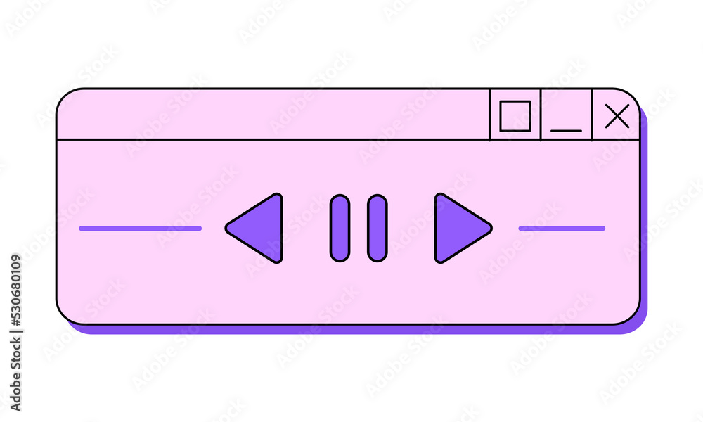 Retro y2k digital screen user interface ui. Vector illustration. Old ...