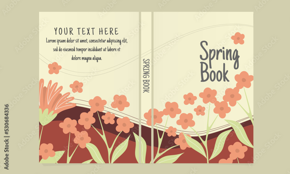 set of nature book cover designs. hand drawn flower background ...
