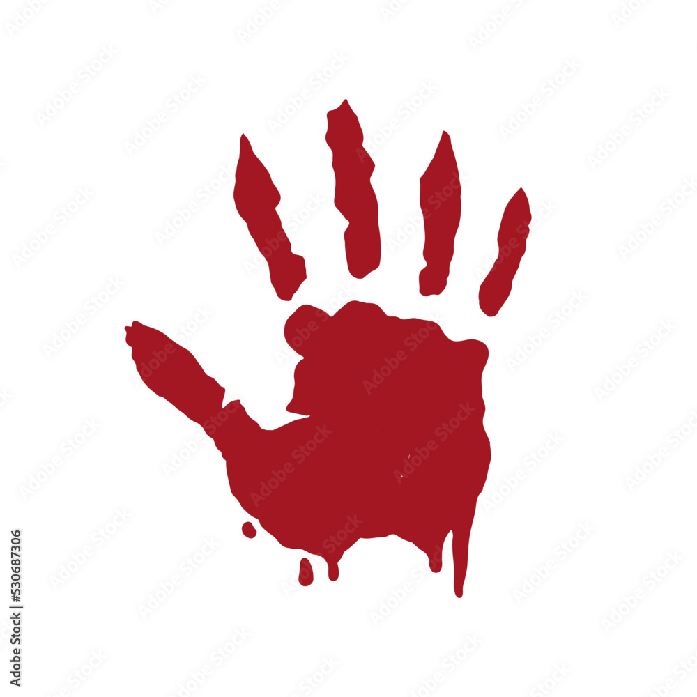 bloody handprint - icon Stock Vector | Adobe Stock