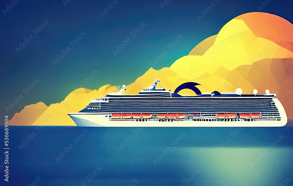 Cruise ship liner vacationing background. luxury voyage cruises on a ...