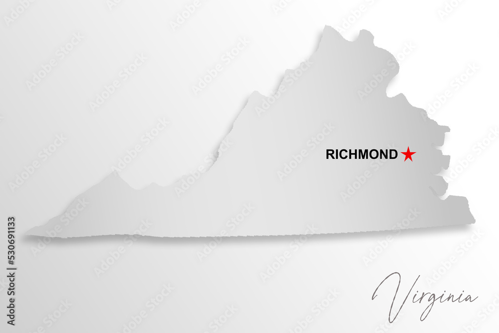 Virginia map isolated on white background Stock Illustration | Adobe Stock