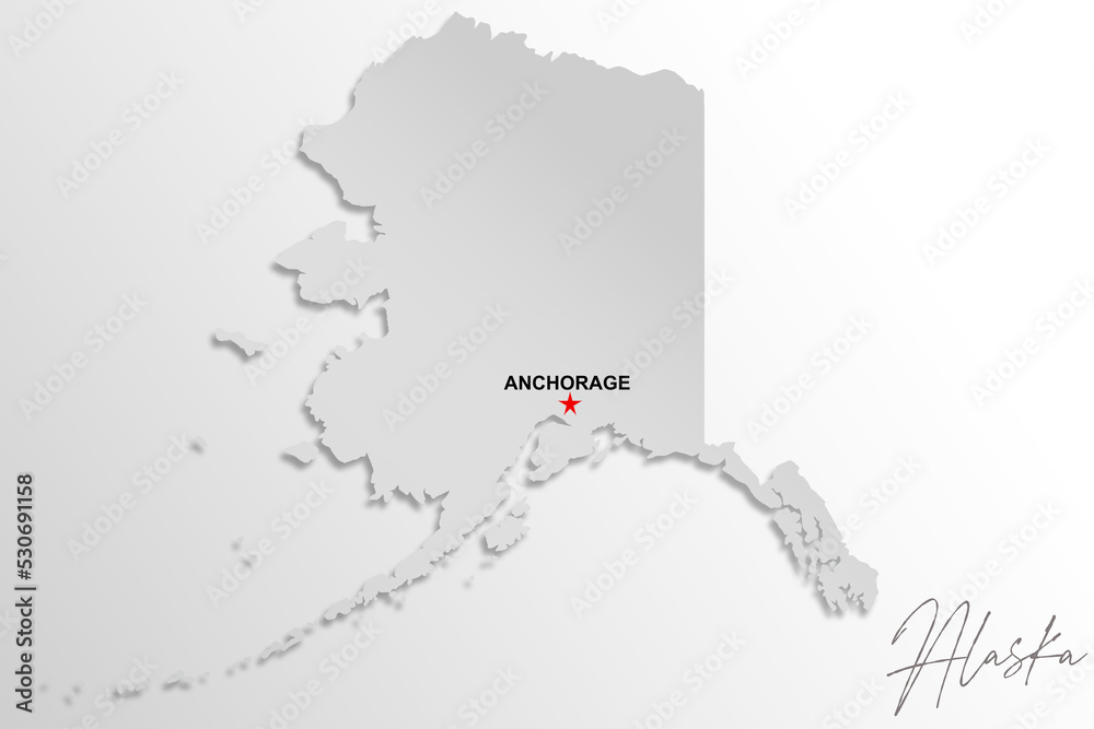 Alaska map isolated on white background Stock Illustration | Adobe Stock