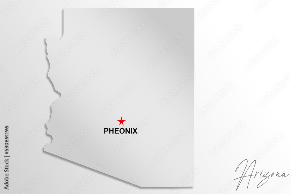 Arizona map isolated on white background Stock Illustration | Adobe Stock