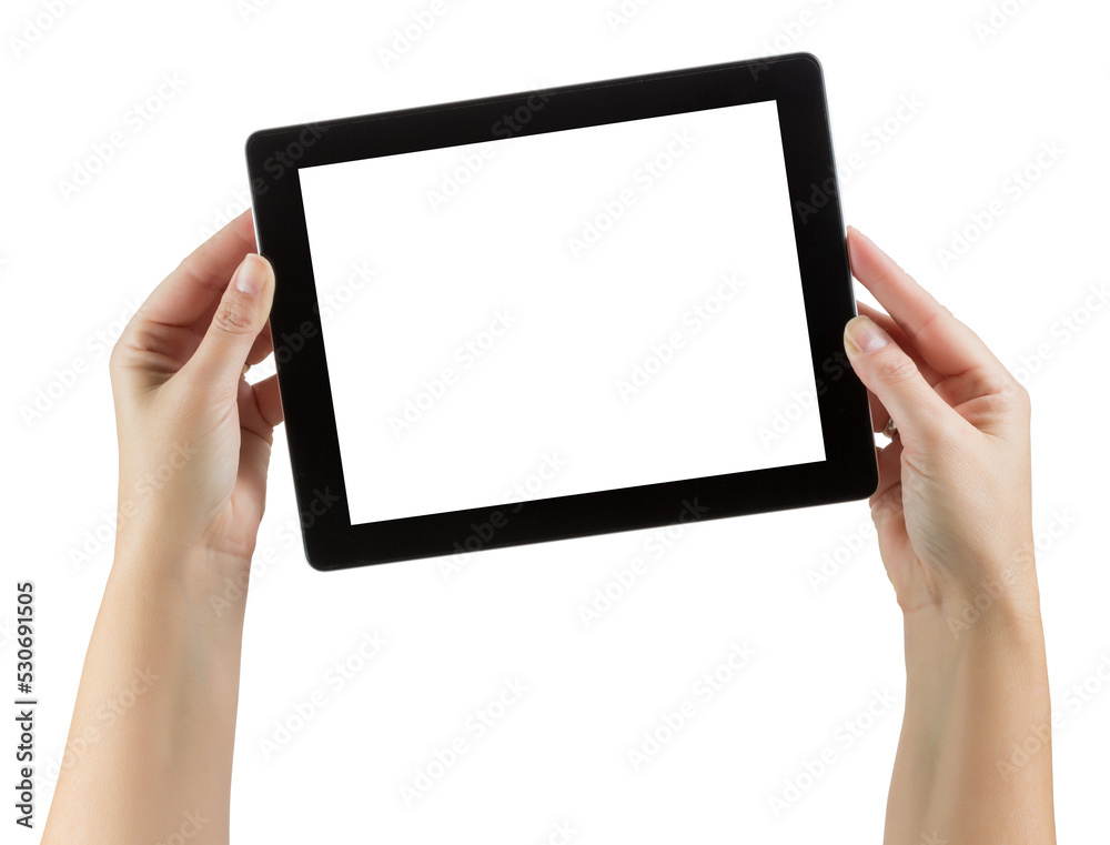 Transparent PNG of Female Hands Holding Computer Tablet Stock Photo ...