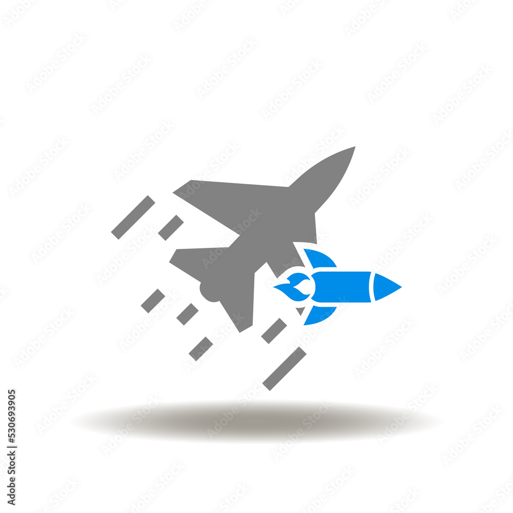 Vector illustration of air fighter with high precision projectile ...