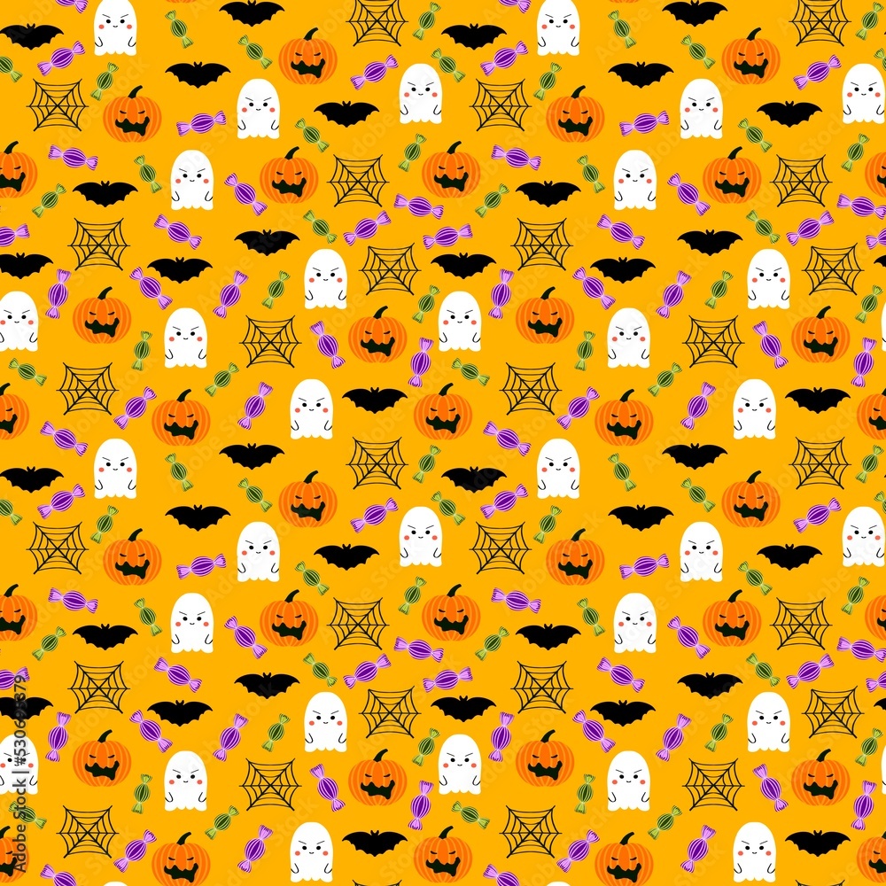 Seamless repeating pattern halloween background, costume party, horror ...