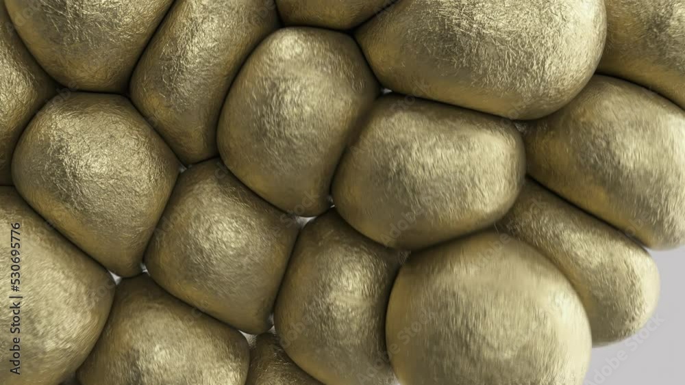 Abstract gold foil squishy spheres. 4K abstract animation. Stock Video ...