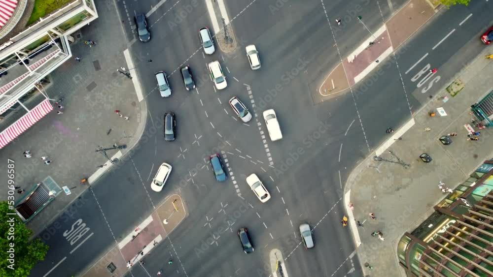 Large multilane road intersection Spectacular aerial view flight ...