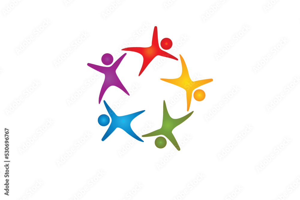 Teamwork successful people. Also could be a group of children playing ...