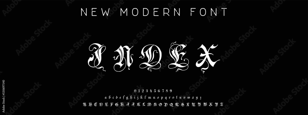 INDEX Sports minimal tech font letter set. Luxury vector typeface for ...