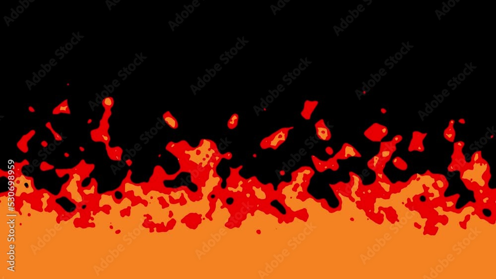 Fire Cartoon Animation. Background elements burn 4K Motion Graphics 2d ...