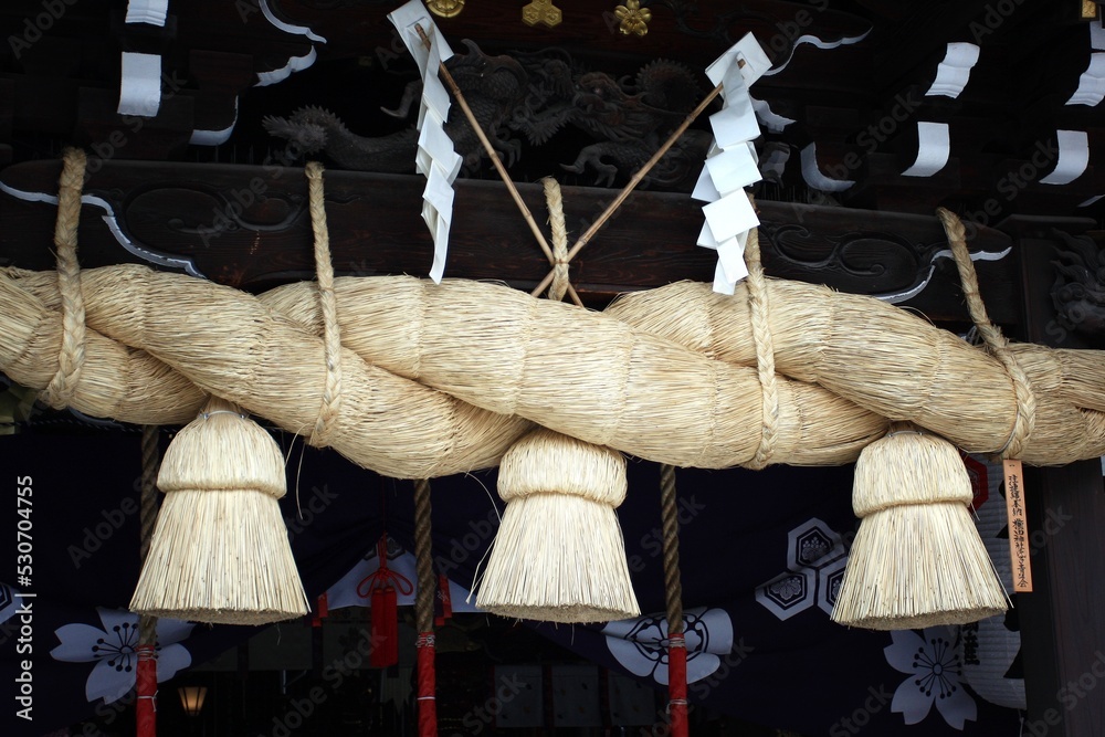 Shimenawa, the Sacred shrine rope of shrine, Japan Stock Photo | Adobe ...