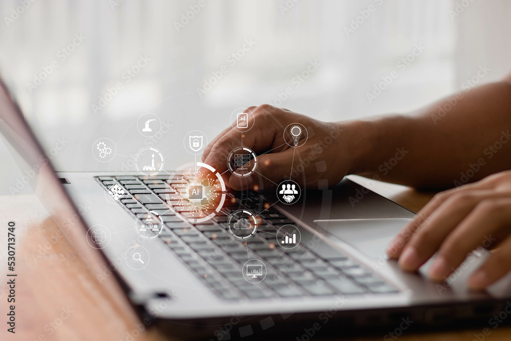 Ai technology. Digital transformation change management, internet of ...