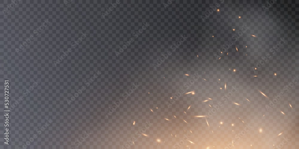 Light effect with lots of glittery glare particles shining on a ...