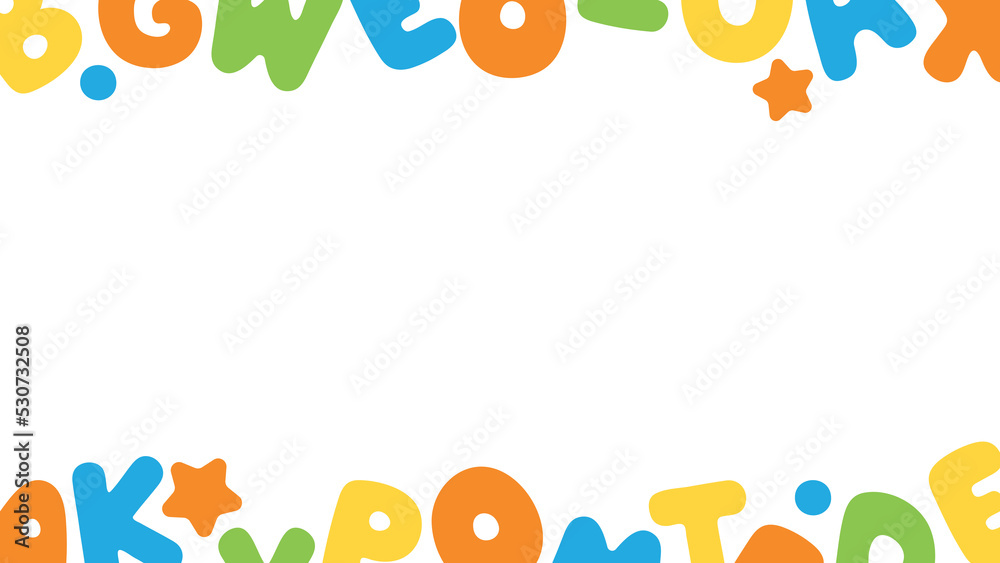 Colorful and playful English alphabet border. Perfect for nursery, kids ...
