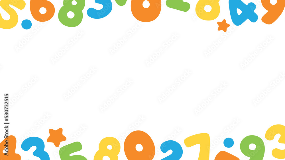 Colorful and playful numbers border Perfect for nursery, kids playroom ...