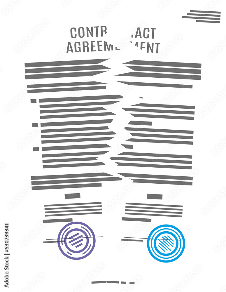 Tearing apart contract, contract termination Stock Illustration | Adobe ...