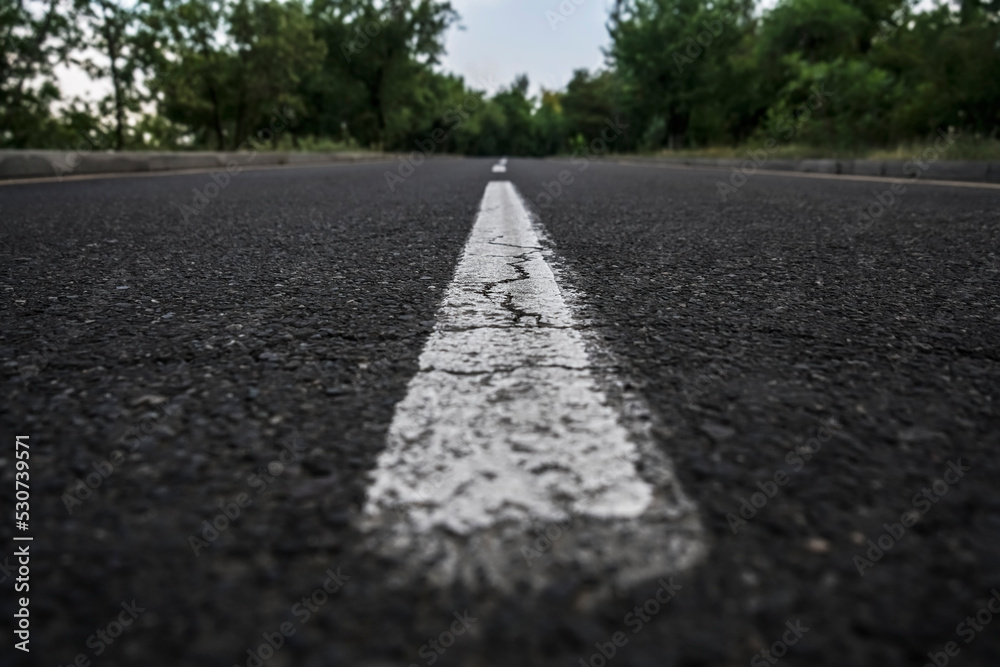 Asphalt road texture background, black tarmac surface with white ...