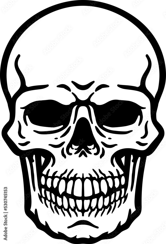 A human skull grim reaper cartoon skeleton head drawing Stock Vector ...