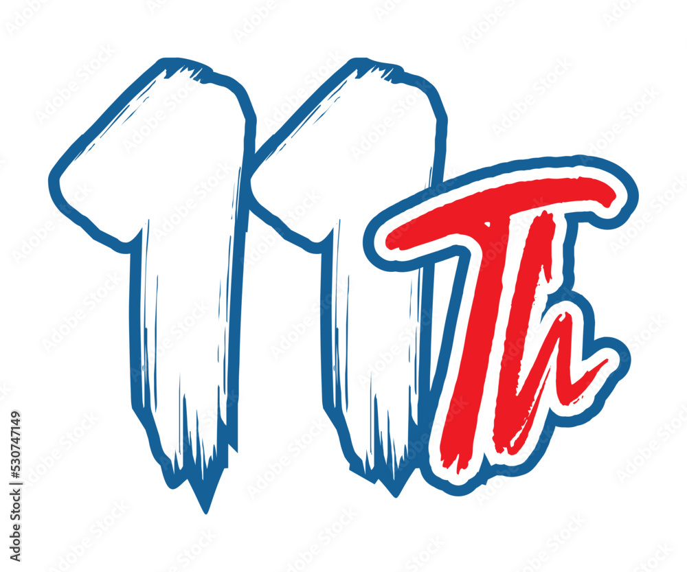 11th Ordinal Number counting vector art illustration with stunning font ...