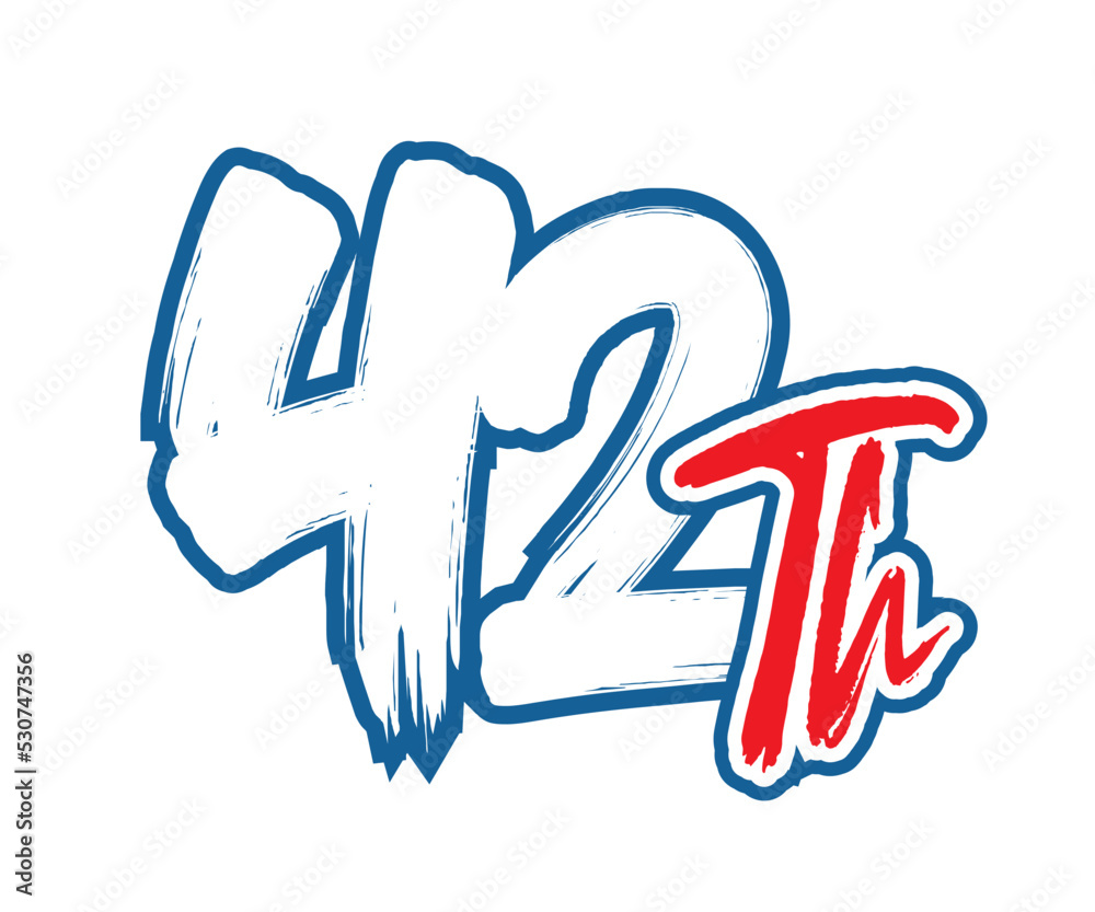 42th Ordinal Number counting vector art illustration with stunning font ...