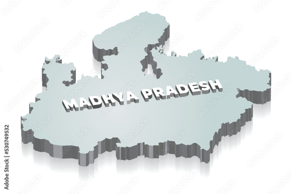 3d map of Madhya Pradesh, state of India Stock Vector | Adobe Stock