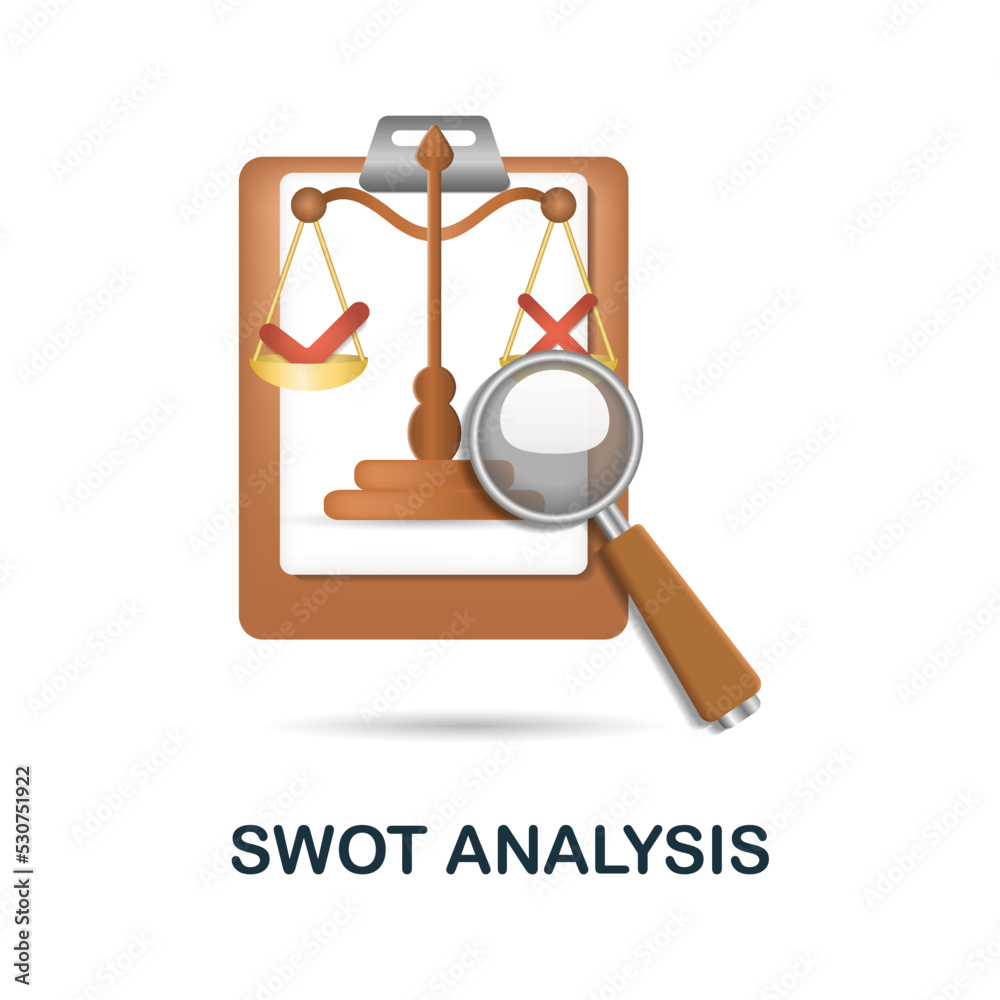 Swot Analysis icon. 3d illustration from business plan collection ...
