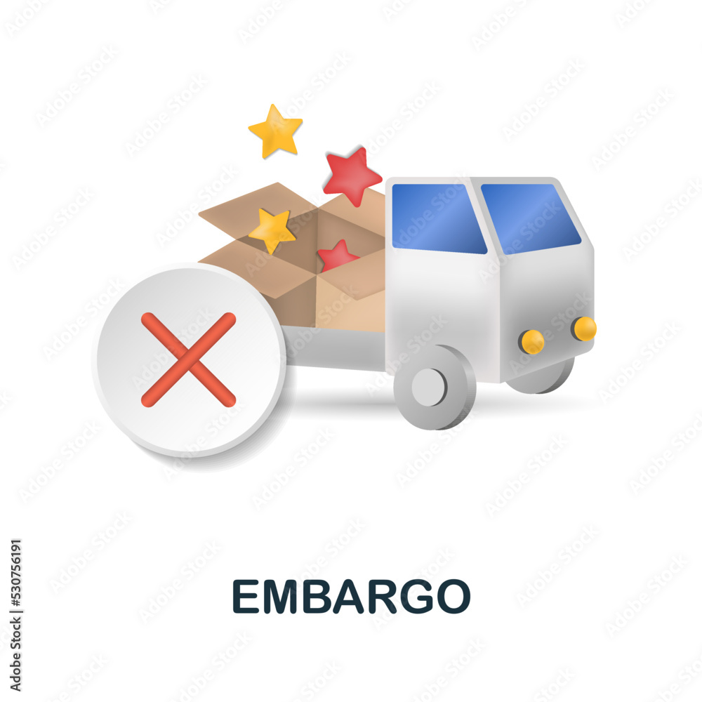 Vecteur Stock Embargo icon. 3d illustration from economic crisis ...
