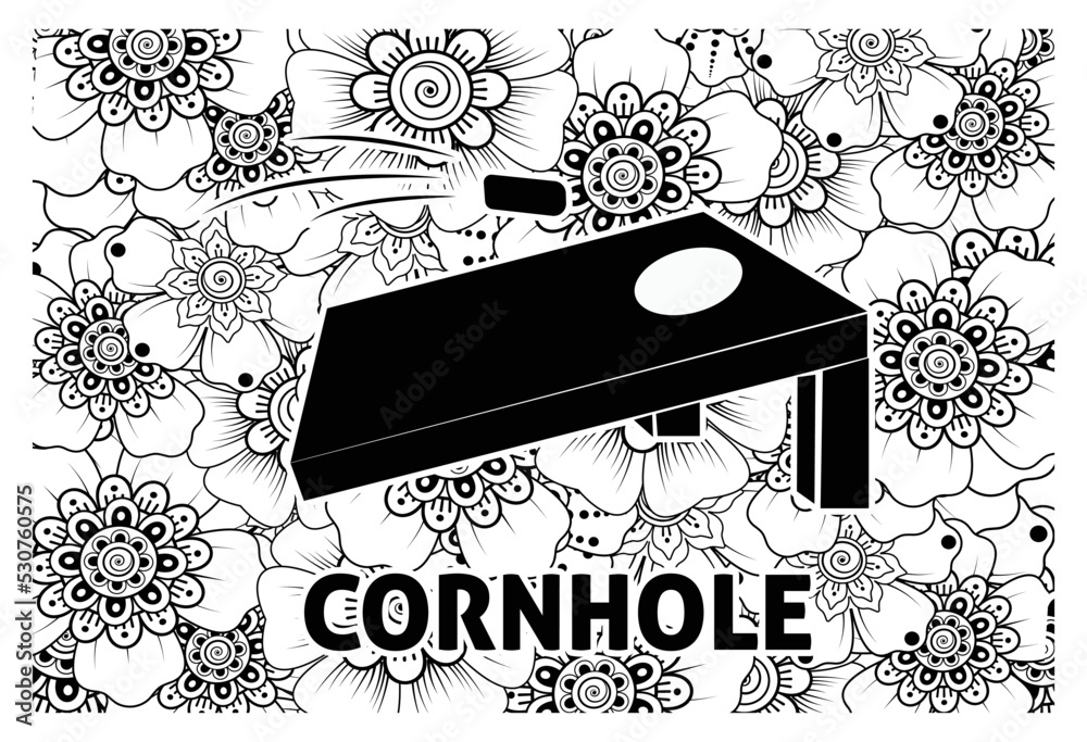 Cornhole Isolated Coloring Page for Kids Stock Vector | Adobe Stock Cornhole Isolated Coloring Page for Kids Stock Vector | Adobe Stock