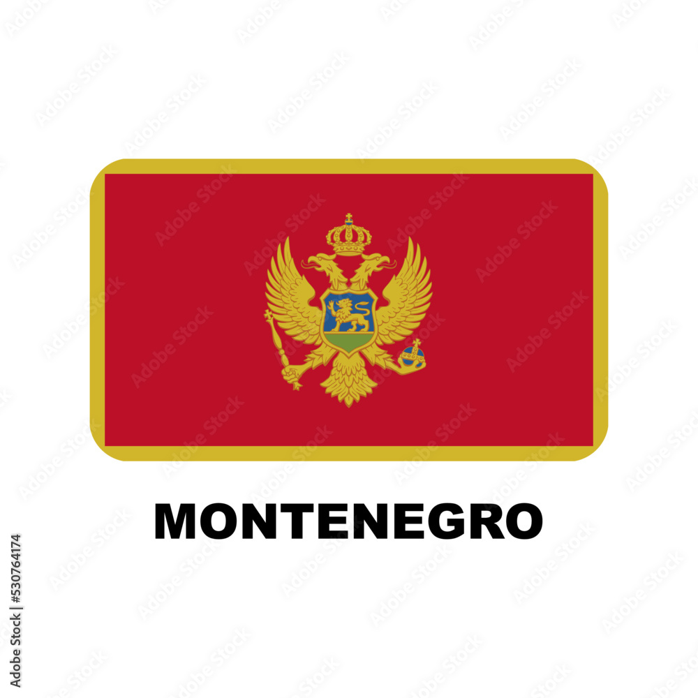 Oficial national flags of the world. Montenegro country. Design ...