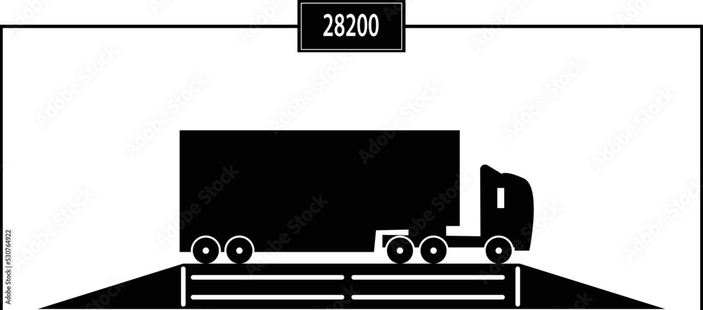 vehicle scale icon on white background. vehicle weighting scale sign ...