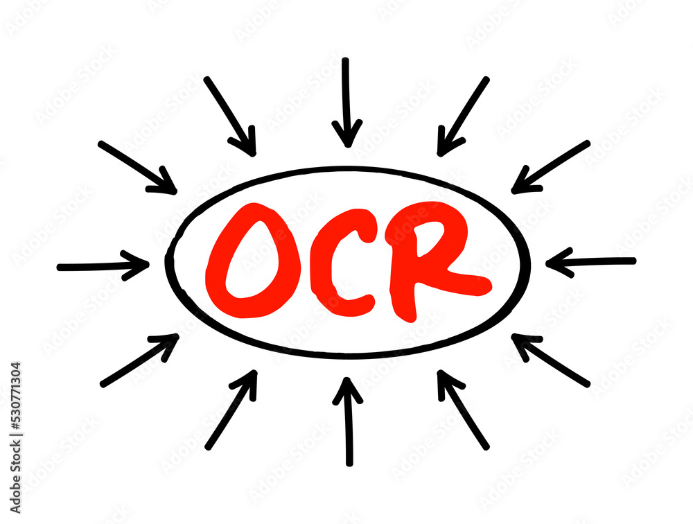 Vetor de OCR - Optical Character Recognition is the process that ...