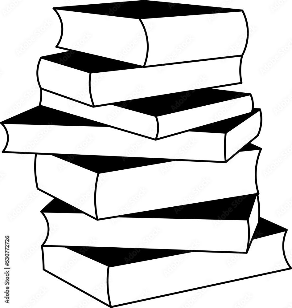 Book stack png transparent background illustrarion. Black icon. Stock ...