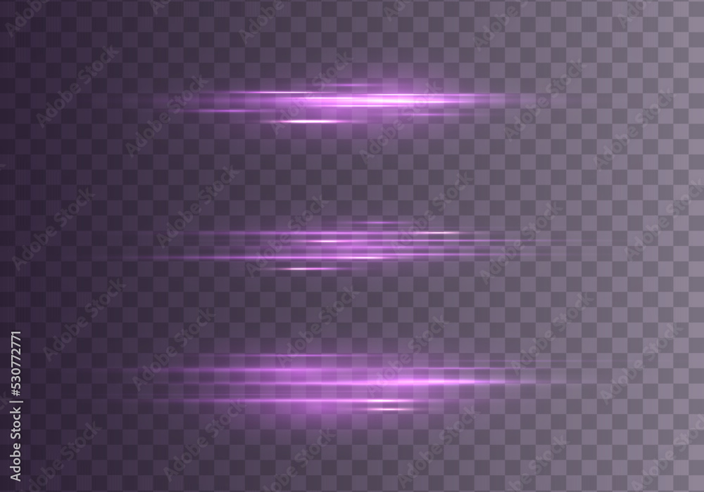 Purple neon lines speed motion, laser beams with lights. Violet ray ...