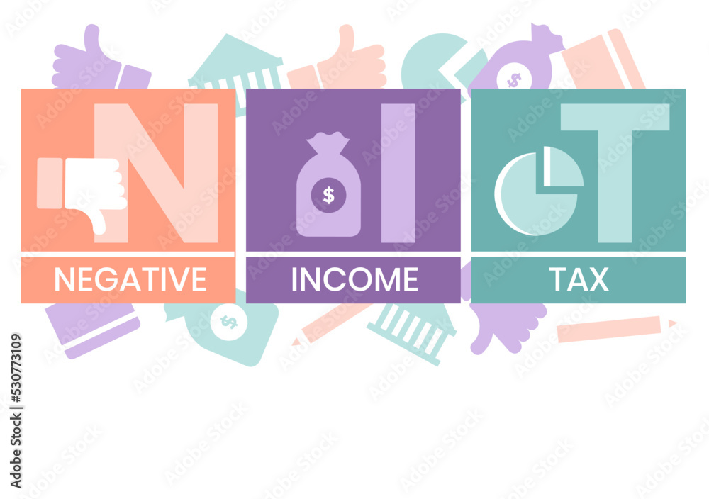 Vector website design template . NIT - Negative Income Tax acronym ...