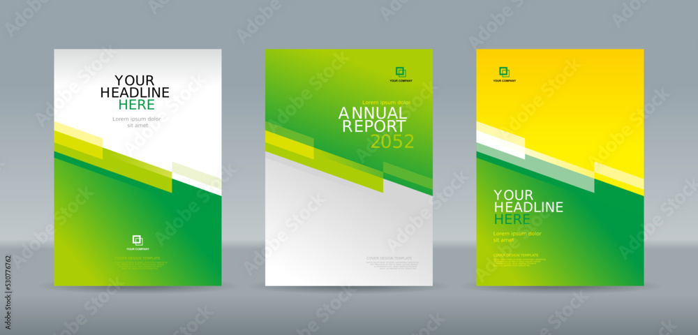 Modern abstract random transparent bar green yellow white background A4 ...
