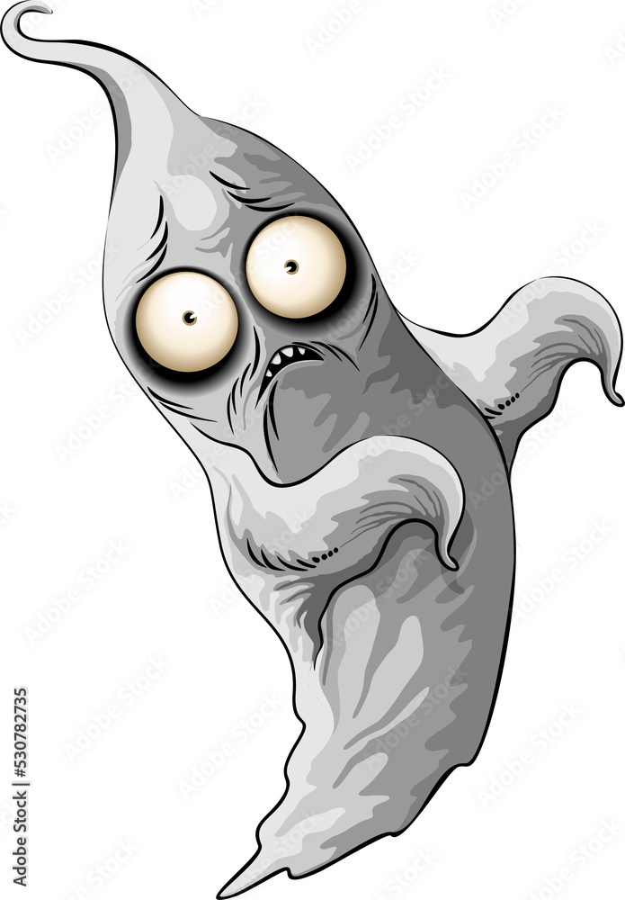 Ghost Monster Halloween Creepy Cute and Funny Cartoon Character ...