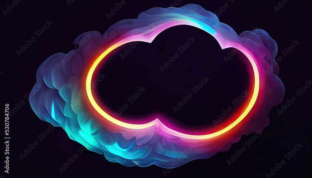 Abstract cloud illuminated with colorful neon lights Stock Illustration ...