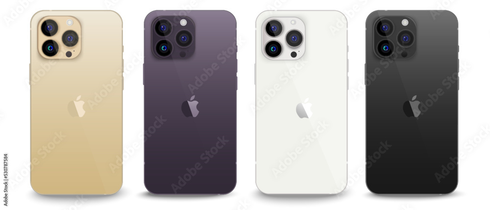 Apple IPhone 14 Pro, IPhone 14 Pro Max mockup .Set of realistic ...