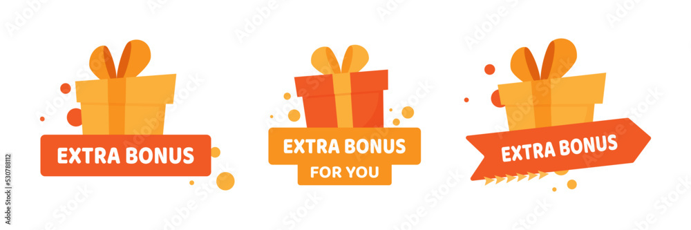 Extra Bonus Label for promo design. Extra bonus label, sticker or tag ...